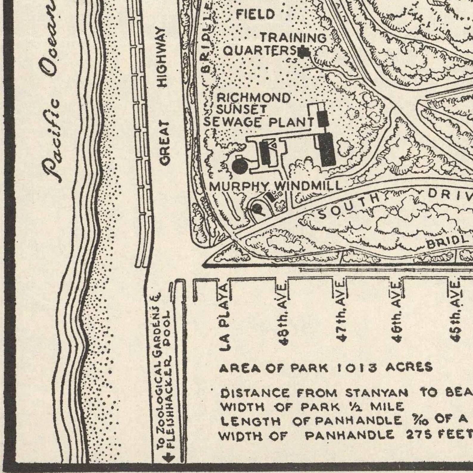 Golden Gate Park Map Print: San Francisco, California, 1947 - Etsy