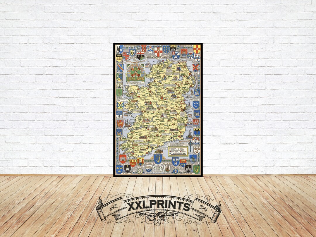 1955 Ireland Pictorial Map: Fine Art Giclée Print - Etsy