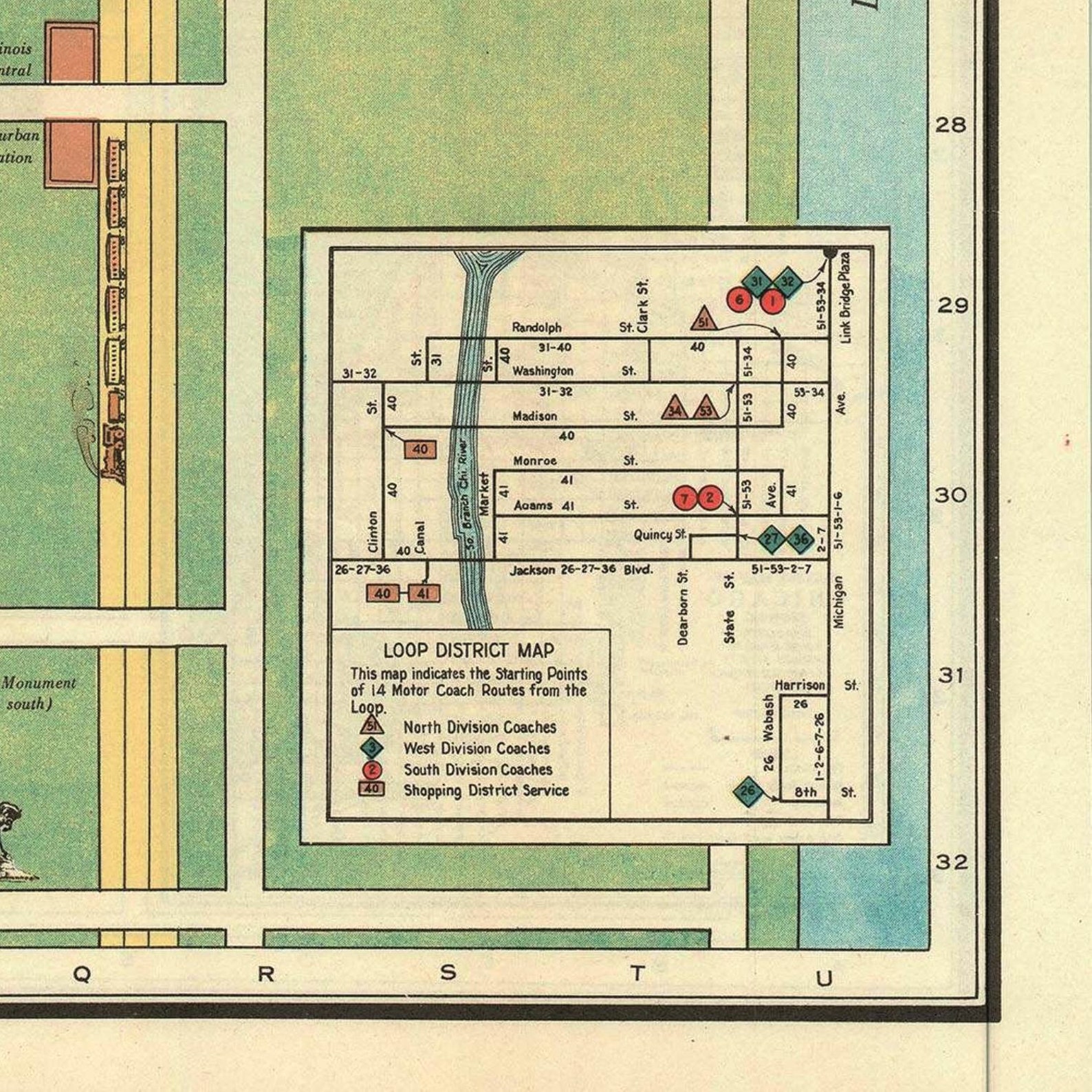 Chicago Map Print: 1940s Illinois City Plan, Antique Decor - Etsy