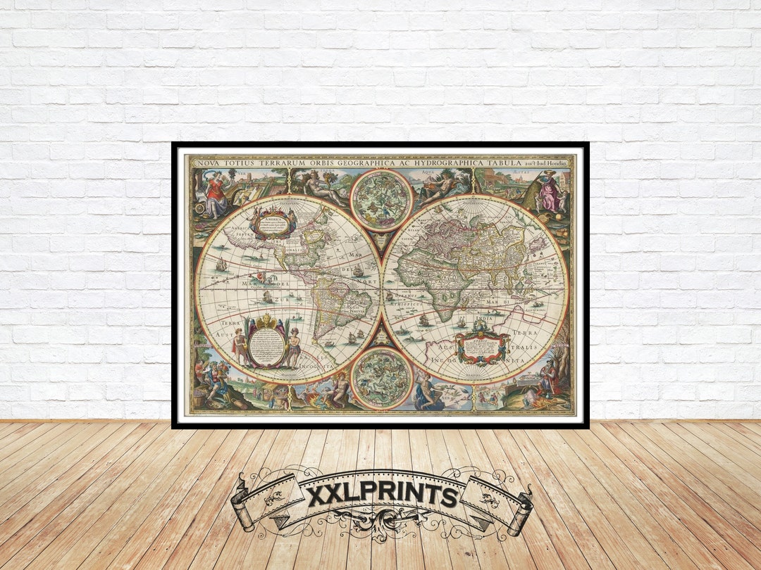 1636 World Map Print: Antique French Cartography Fine Art - Etsy
