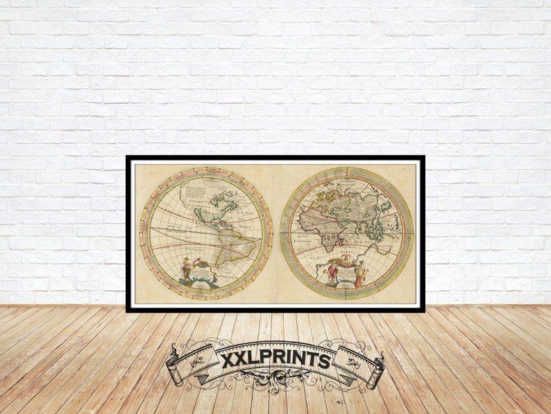 Ancient Map of the World 1661 Very Rare Fine Reproduction - Etsy