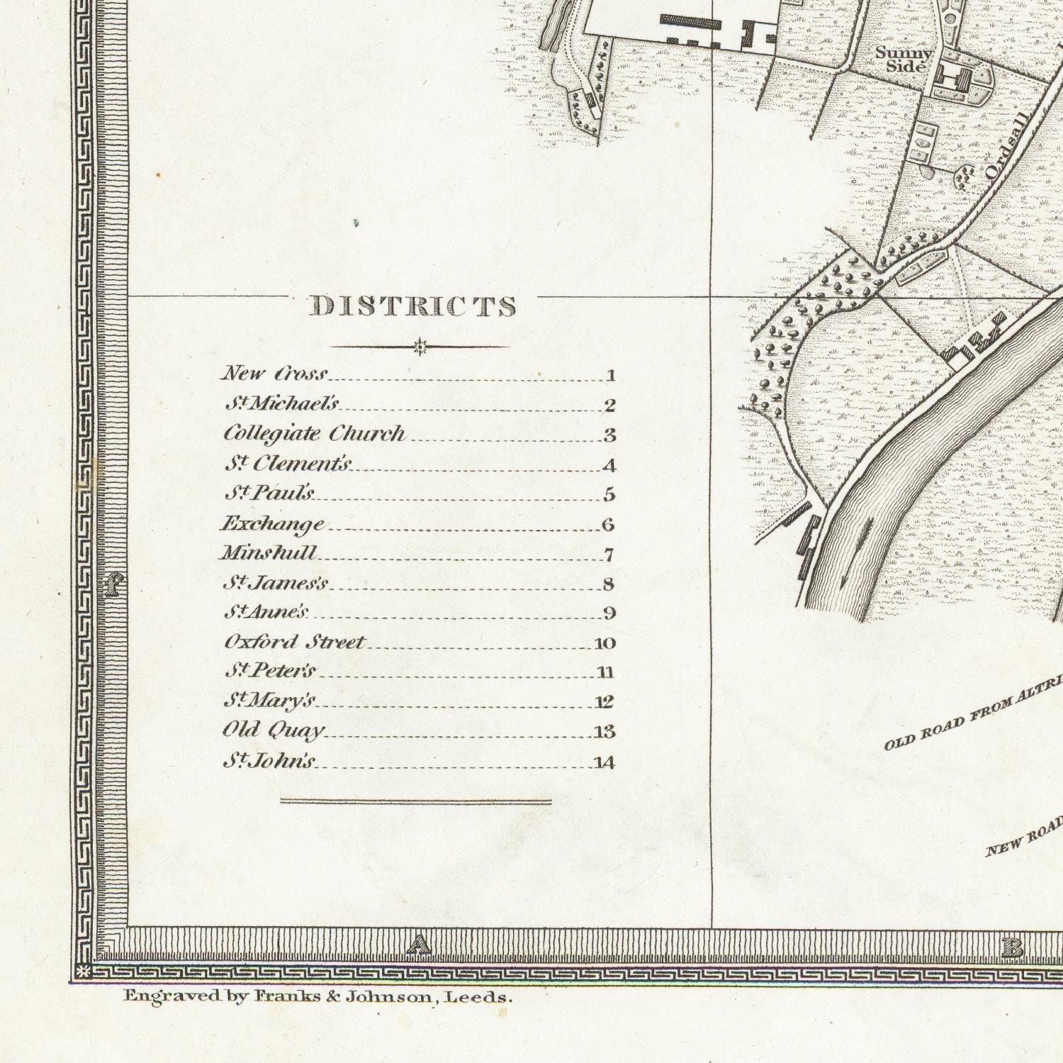 Alte Karte von Manchester 1824 Stadtplan sehr selten feine - Etsy.de