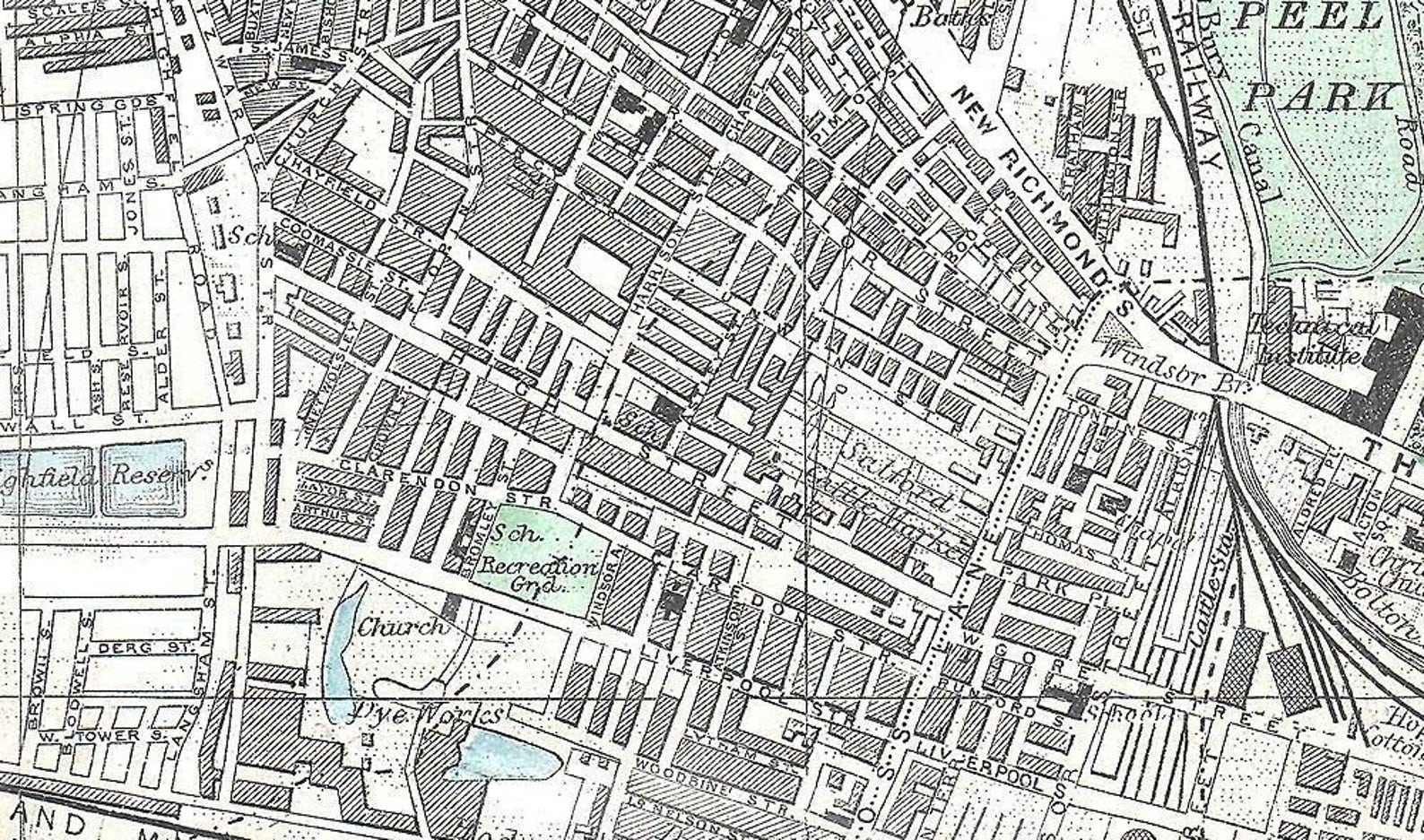 Antique Manchester & Salford Map: 19th Century Fine Art Print - Etsy