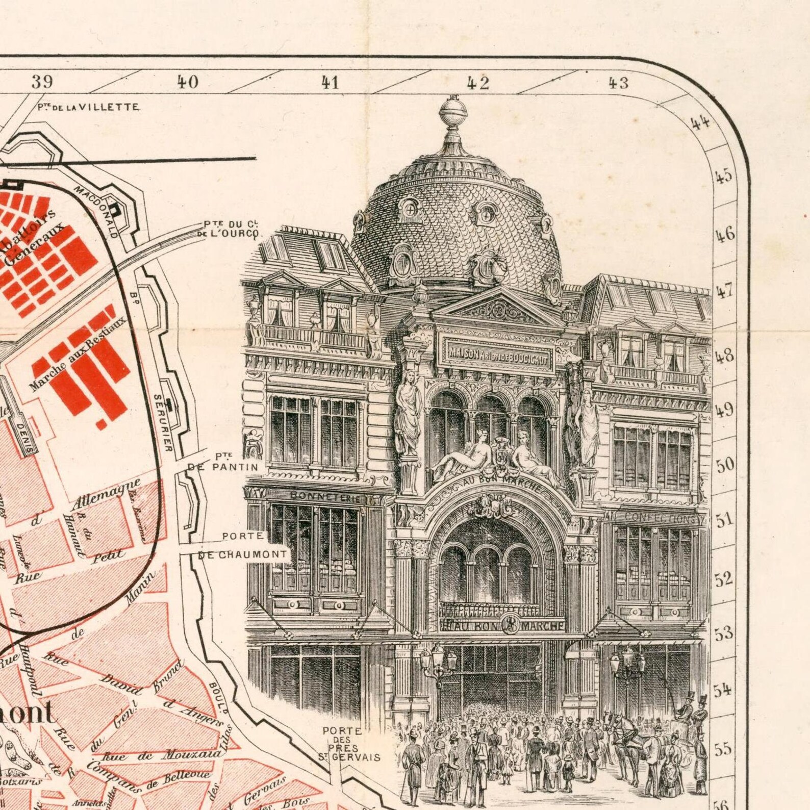 Paris Map Print: 1892 Old City Plan, Fine Art Reproduction - Etsy