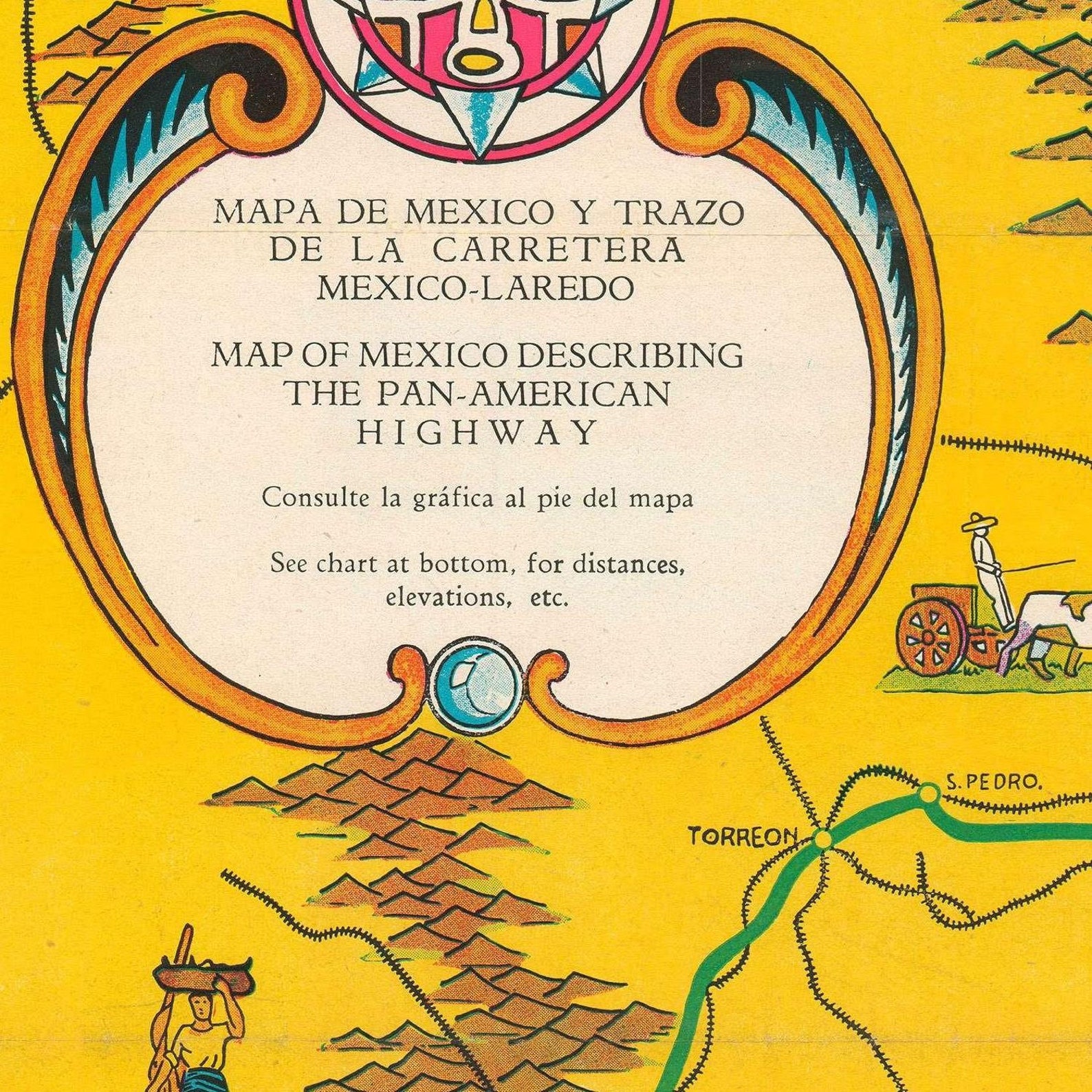 1936 Pictorial Map of Mexico: Pan-american Highway Fine Art Print - Etsy