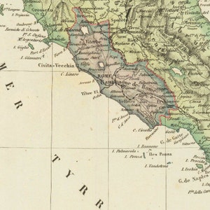 1861 Italy Map Print: Fine Art Reproduction, Oversize - Etsy