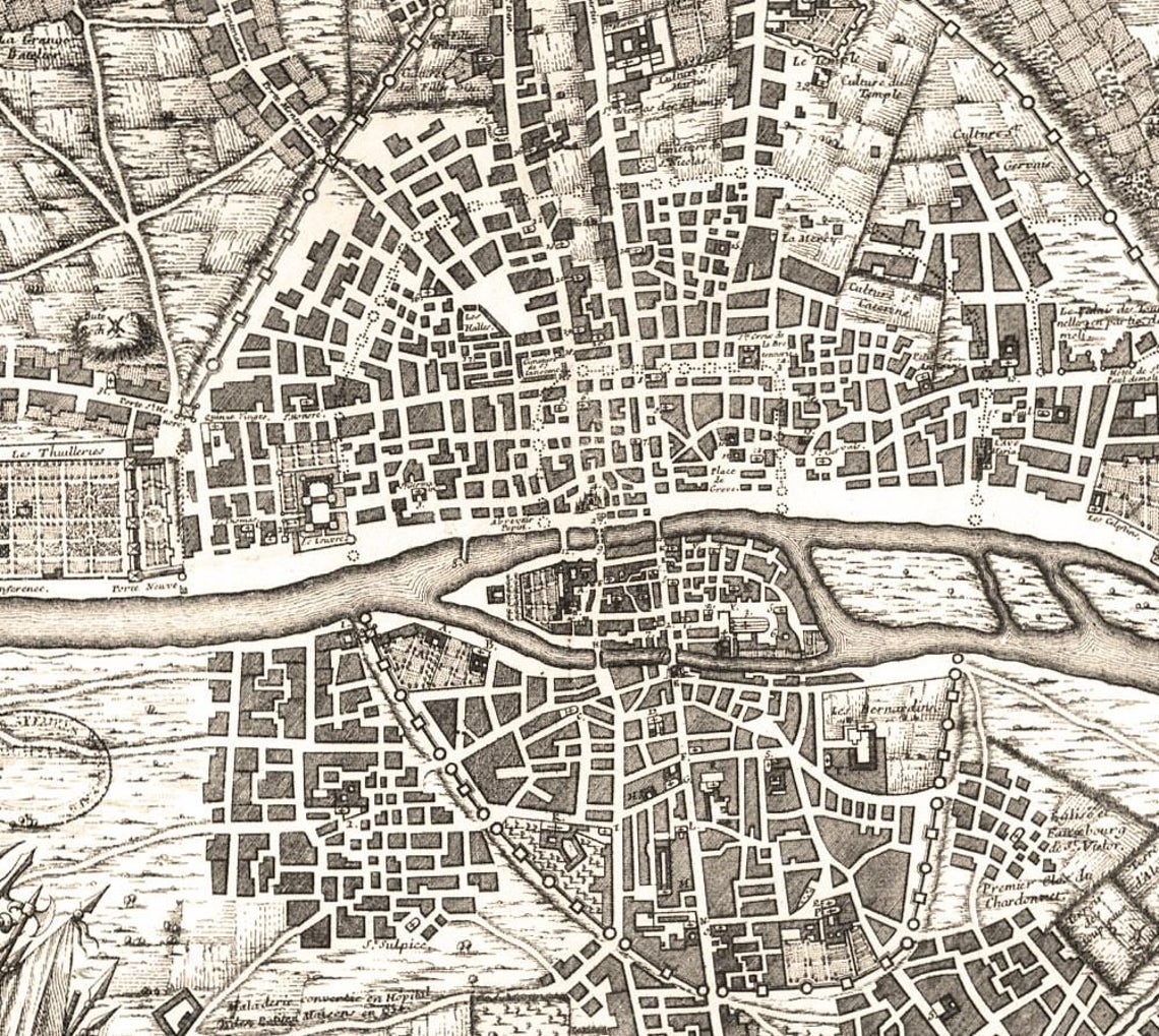 Ancient Rare Map of Paris at 1422 Very Rare Map Antique - Etsy