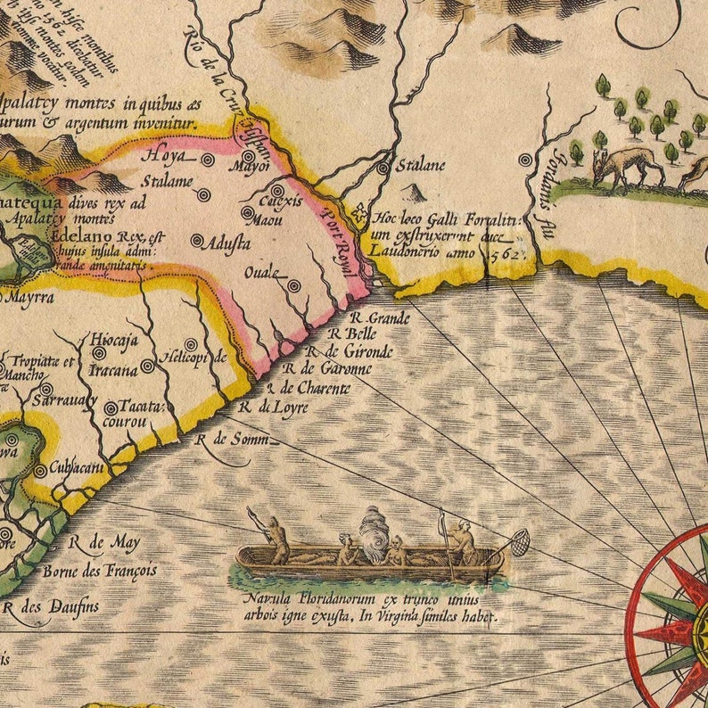 Ancient Map of Virginia Florida 1650 Very Rare Map Fine - Etsy Canada