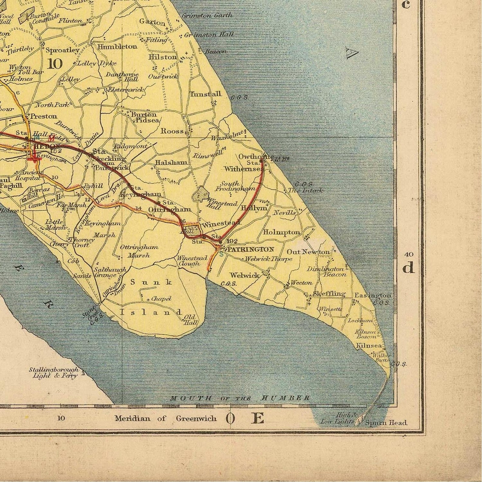 Old map of East Riding1889 rare map antique map United | Etsy