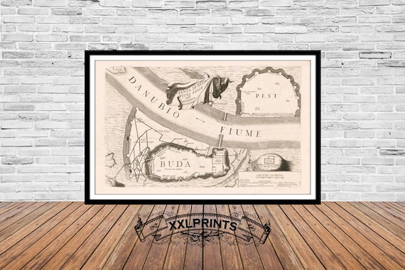 Ancient Map of Buda and Pest 1695 City Plan Very Rare | Etsy