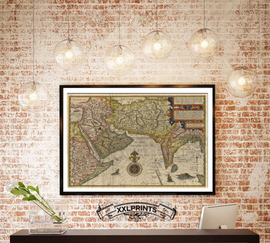 Ancient Map of Arabia & India, 1596: Fine Art Giclée Print - Etsy