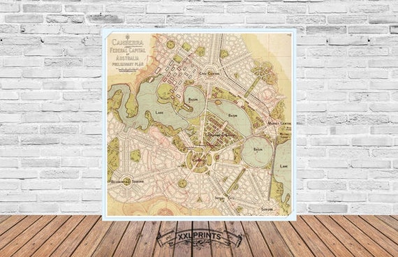 Old Map of Canberra Australia 1913 Antique Decor Fine | Etsy