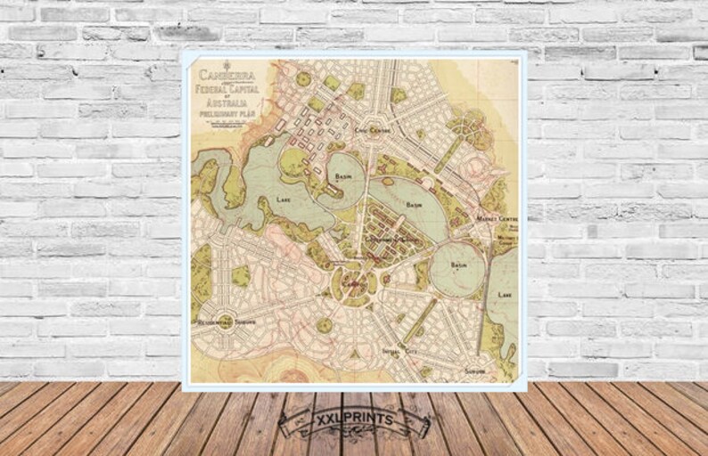 Old Map of Canberra Australia 1913 Antique Decor Fine - Etsy