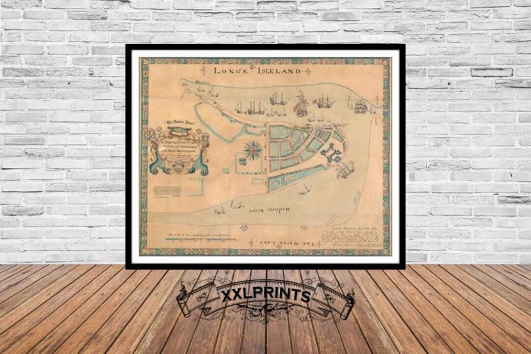 Ancient New York Map Print, 1664: Fine Art Reproduction - Etsy