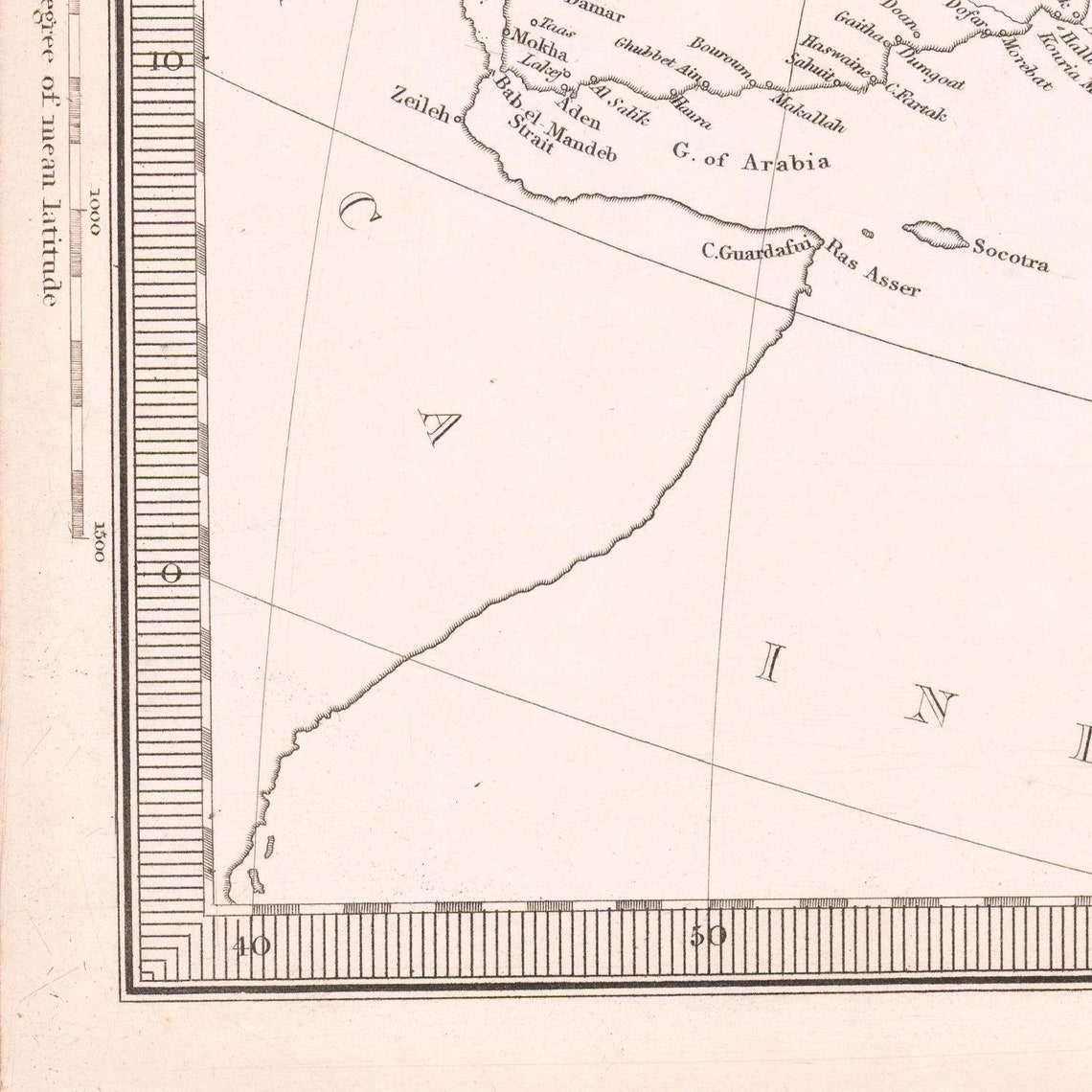 Old Map of Asia 1840 Antique Map Fine Reproduction Large - Etsy