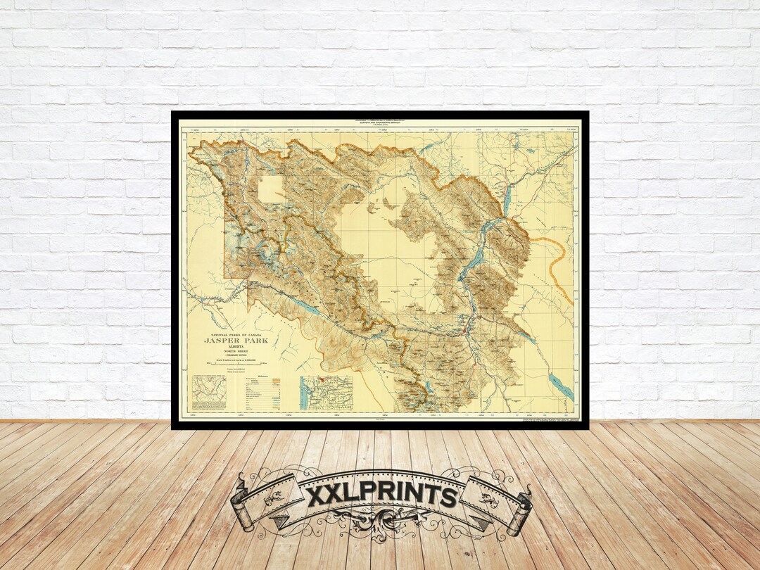 Jasper Park, Alberta, Canada 1939 Map: Fine Art Print - Etsy