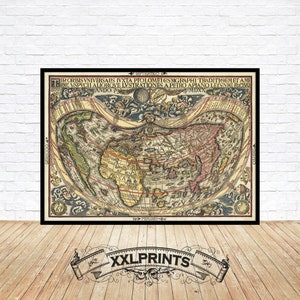 1520 World Map Print: Extremely Rare Ancient Fine Art Reproduction ...
