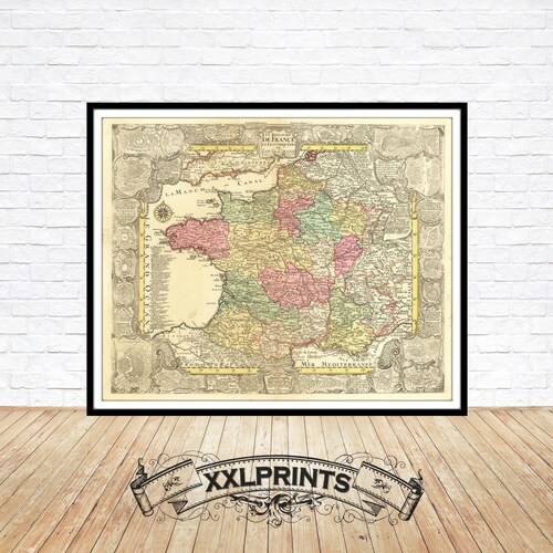 Old Map of Paris France Antique Fine Art Giclée Print Wall - Etsy Canada