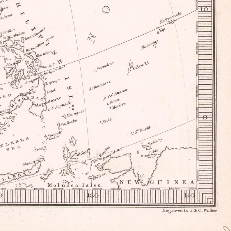 Old Map of Asia 1840 Antique Map Fine Reproduction Large - Etsy