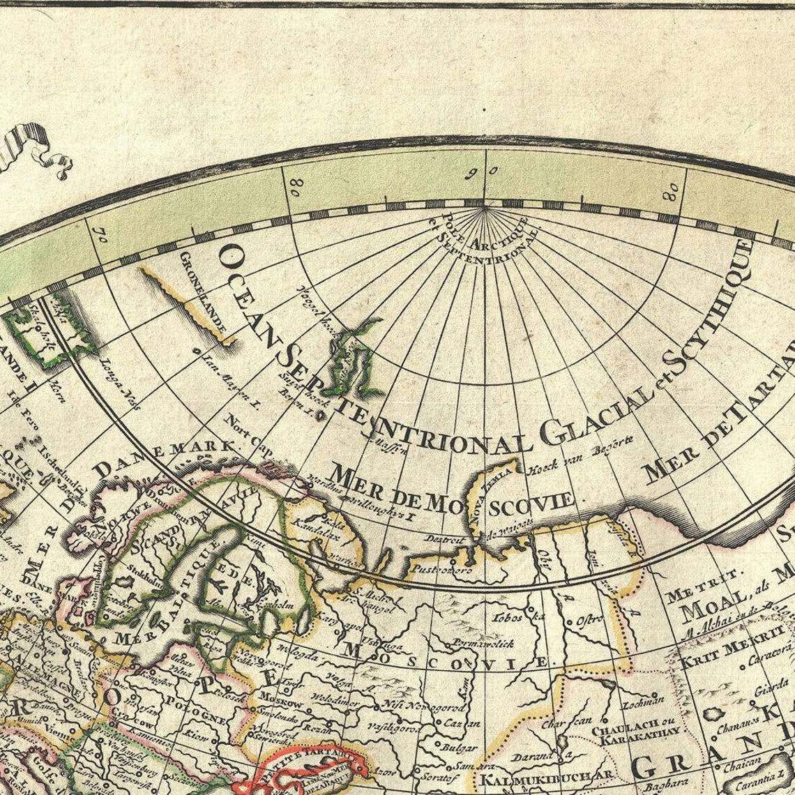 1691 Antique World Map: Fine Art Giclée Print - Etsy