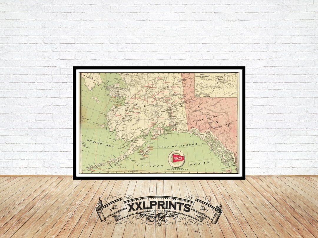 Antique Alaska Gold Fields Map Print, 1910 Fine Art Reproduction - Etsy
