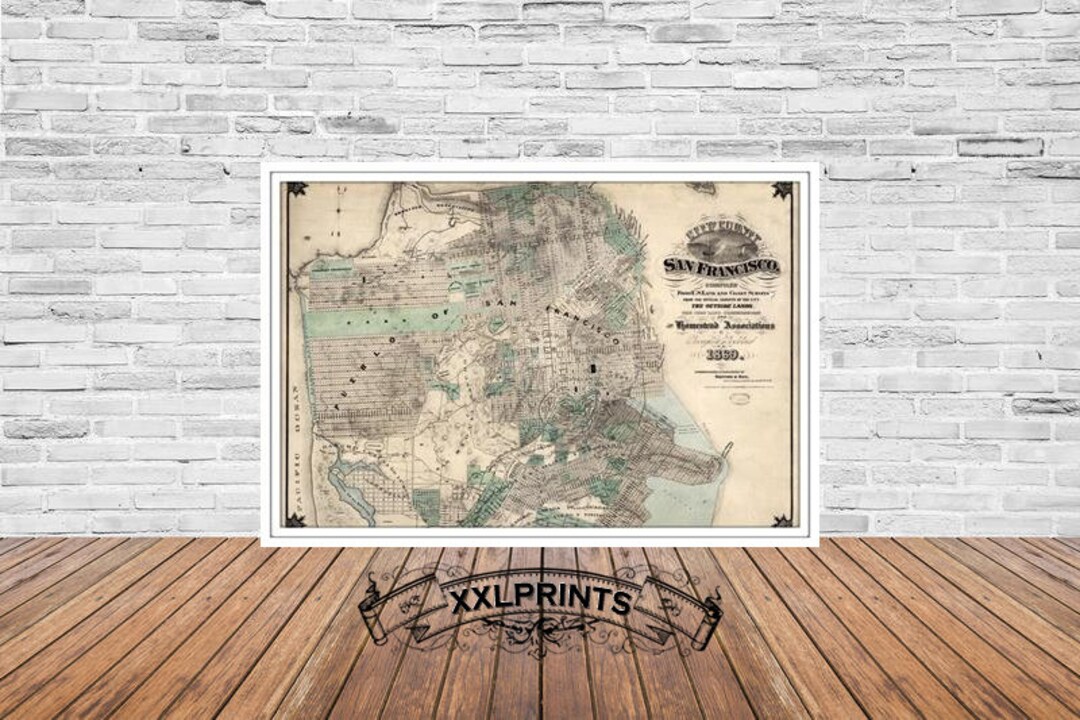 San Francisco Map Print: 1869 Antique Map Reproduction - Etsy
