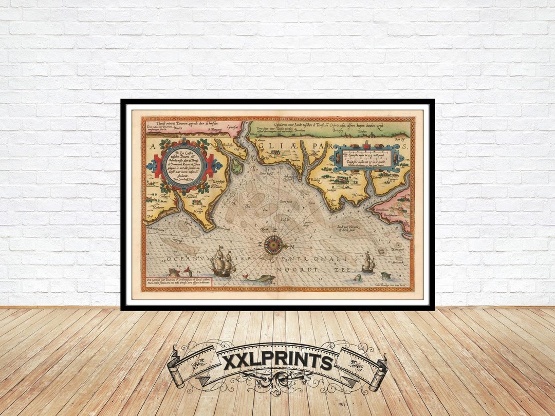 1588 Eastern England Coastline Map: Rare Fine Art Print - Etsy