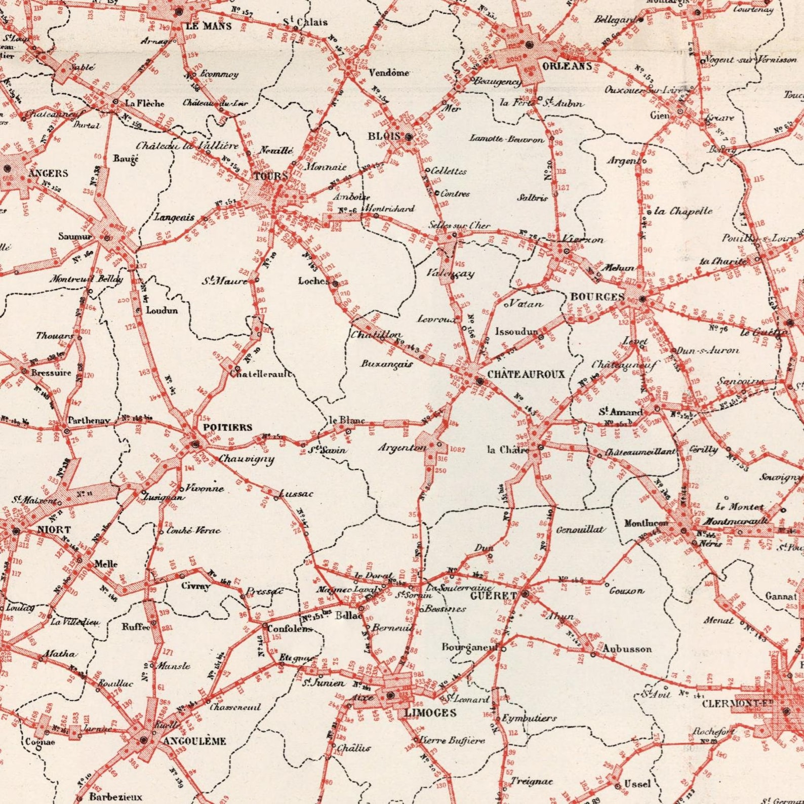 Old Map of National Roads France 1890 Fine Reproduction - Etsy