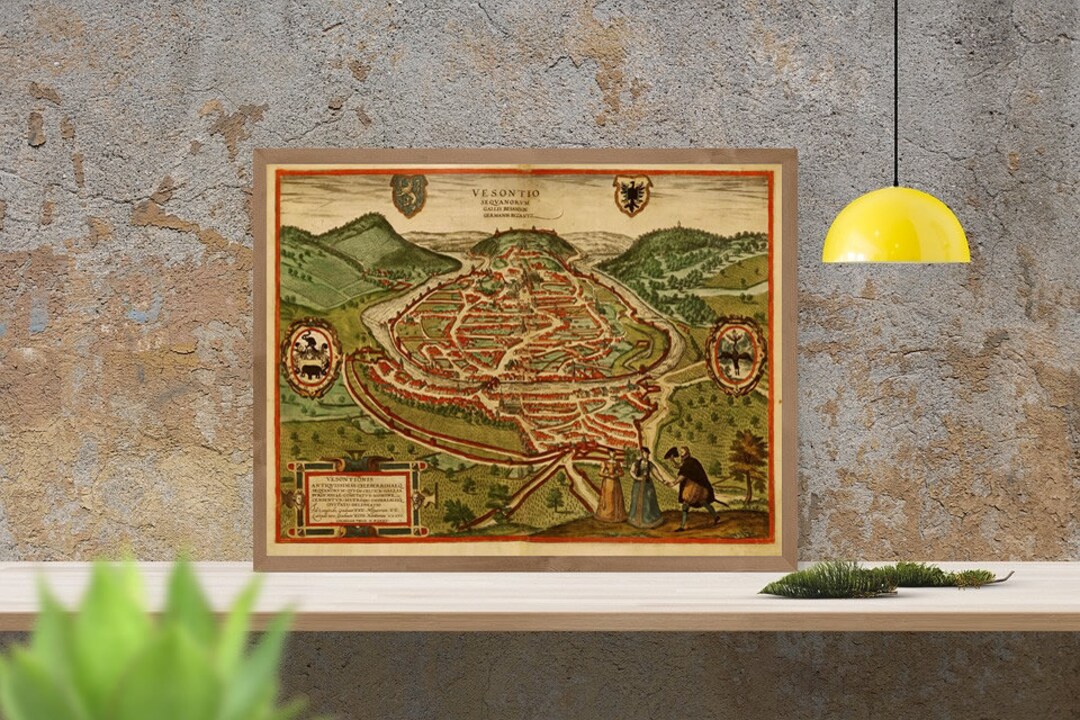 Besançon Map Print: 1572 Vesontio, Rare Vintage Fine Art - Etsy