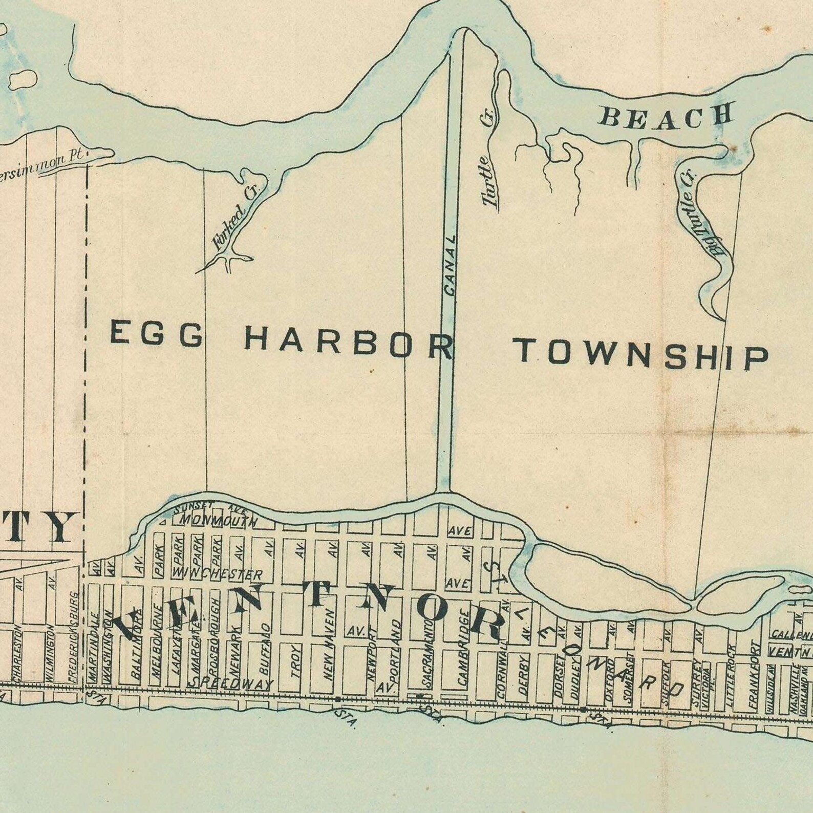 Atlantic City Map Print: 1902 Absecon Island, New Jersey - Etsy