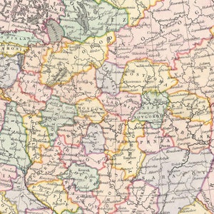 Old Map of Russia, European Part, 1850, Cruchley's Maps, Fine ...