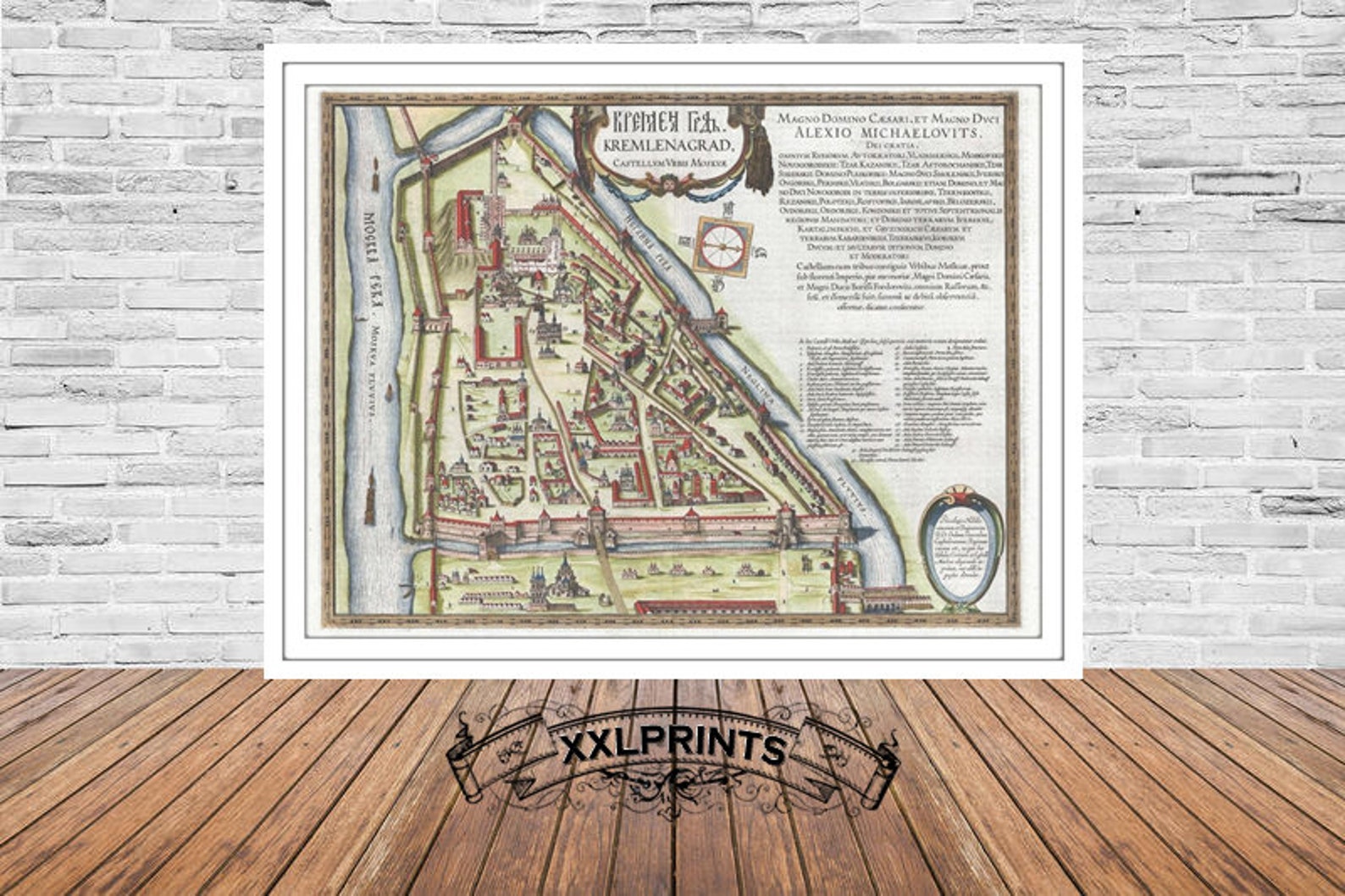 Ancient Map of Kremlin Moscow 1642 Very Rare Map - Etsy