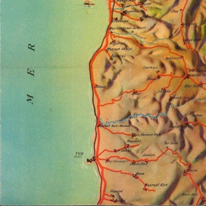Old Pictorial Tourist Map of Lebanon, 19th Century, Fine Reproduction ...