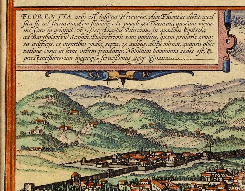 1600s Florence Map Print: Antique Italian City View (digital Download ...