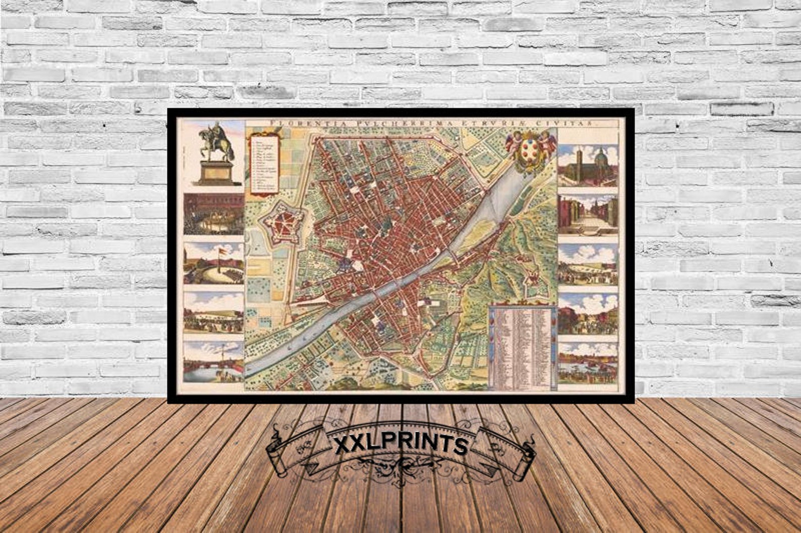 Florence Map Print: 1660 Antique City Plan, Fine Art Reproduction - Etsy