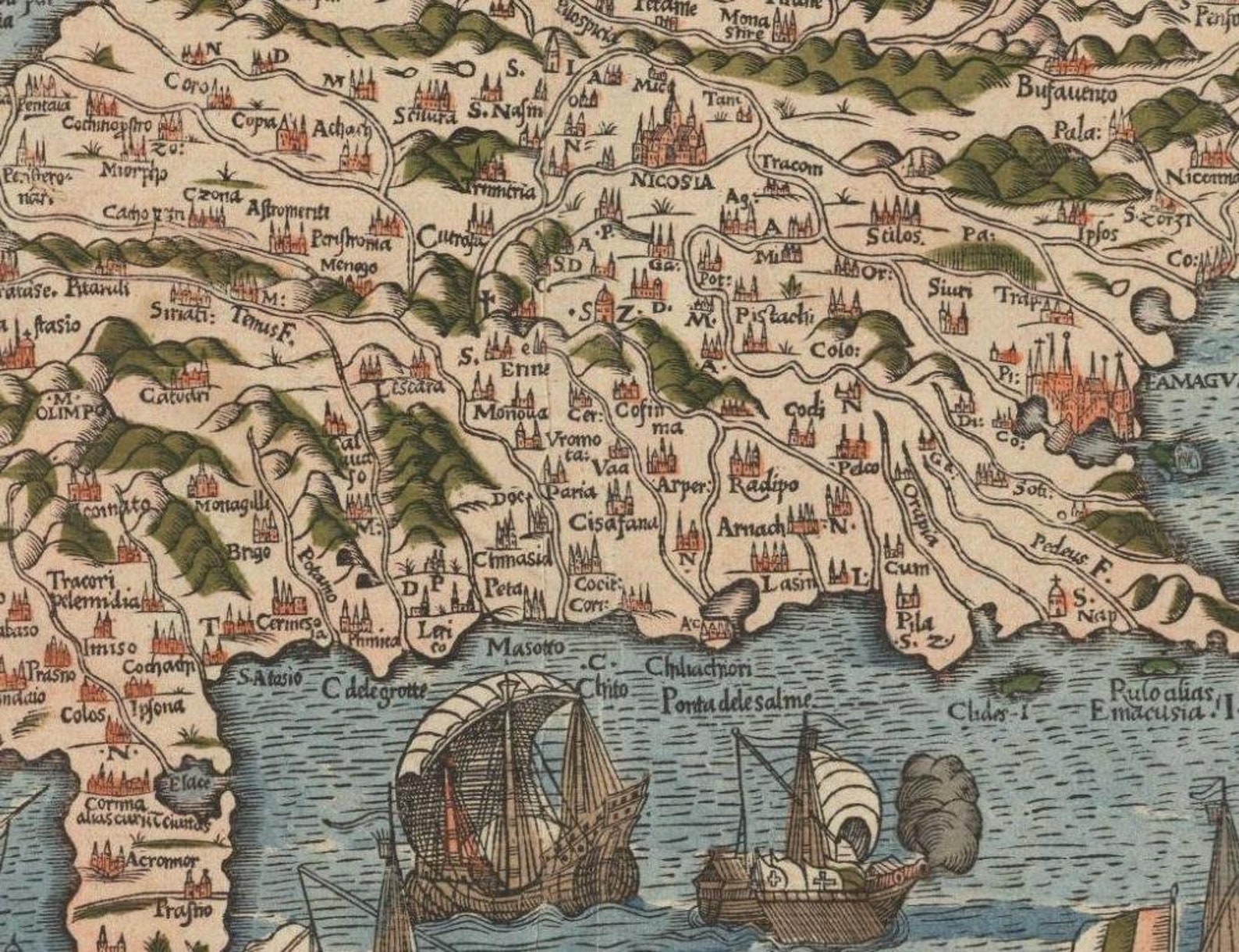Ancient Map of Cyprus Print: 1570 Rare Reproduction, Antique Decor - Etsy
