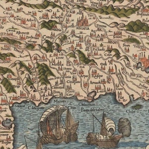 Ancient Map of Cyprus Print: 1570 Rare Reproduction, Antique Decor - Etsy