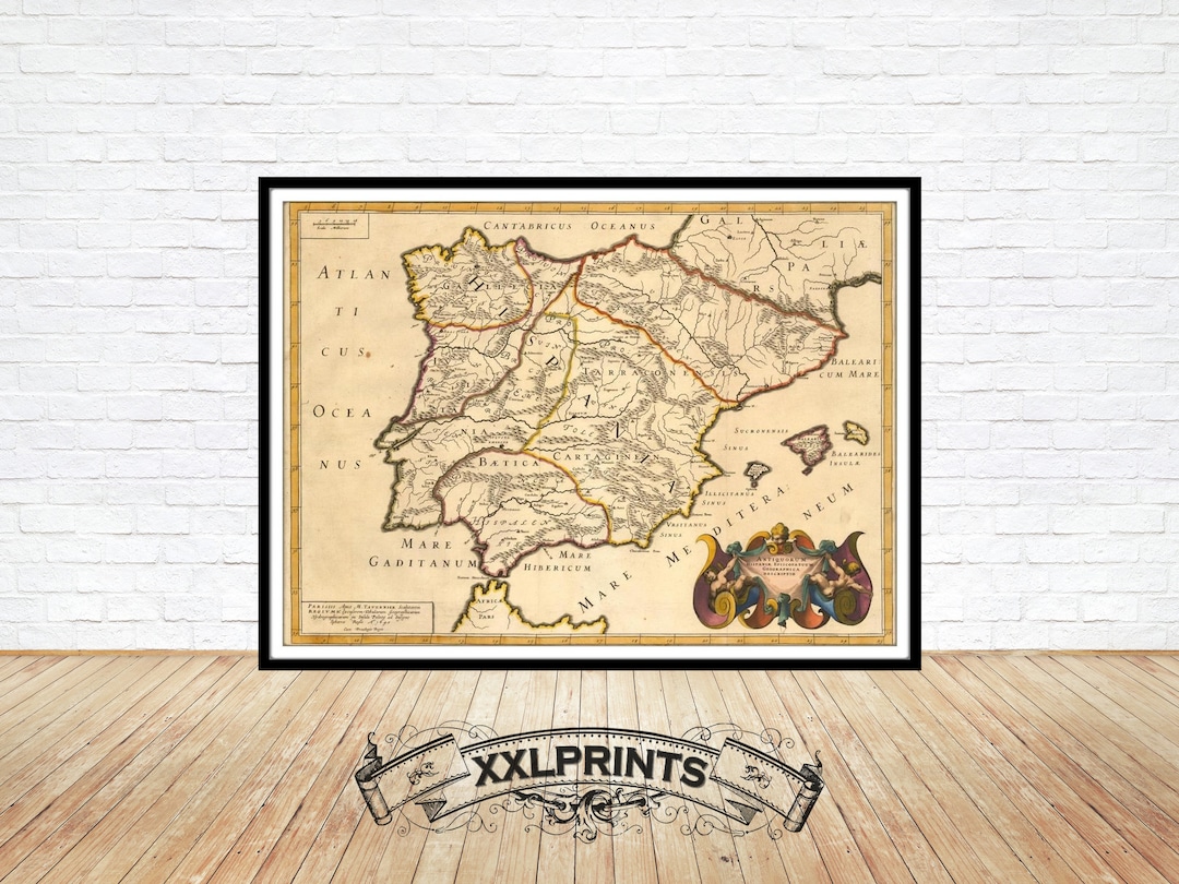 1640 Old Map of Spain: Fine Art Giclée Print - Etsy