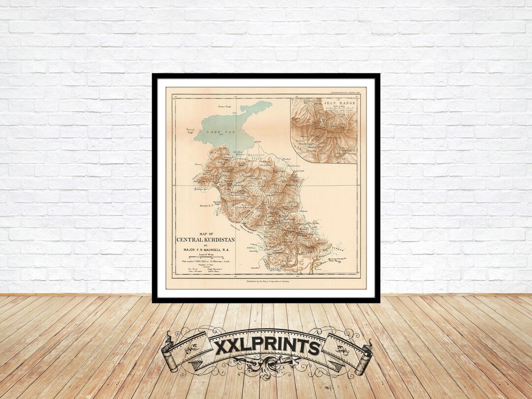 Central Kurdistan Map Print: 1901 Rare Antique Fine Art - Etsy