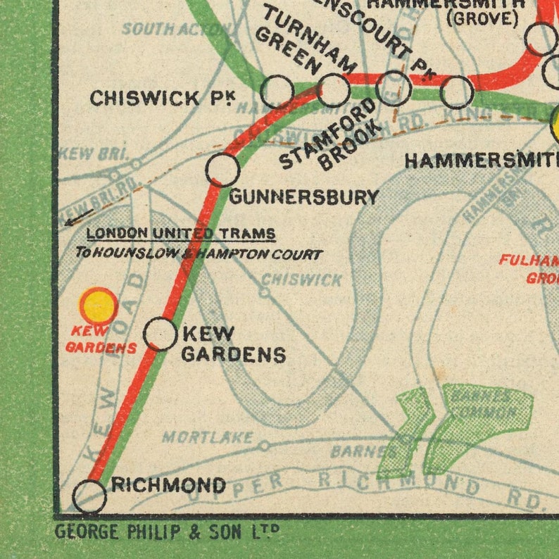 1912 London Underground Map Print: Rare Antique Reproduction - Etsy
