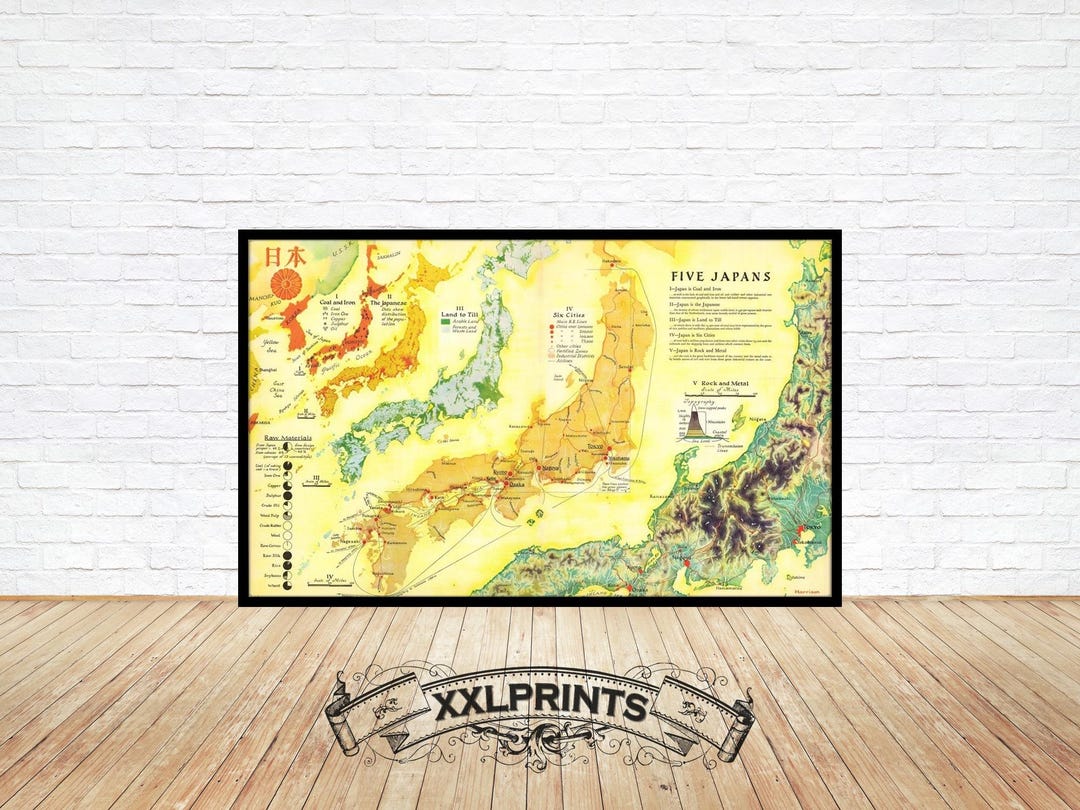 1936 Japan Map Art Print: Vintage Fine Art Reproduction - Etsy