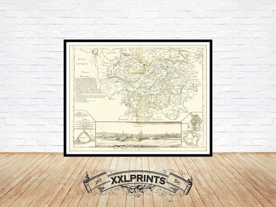 Antique Hanover Map Print: 1741 Fine Art Reproduction - Etsy UK