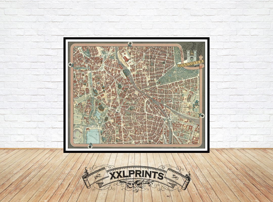 Hannover Germany Map Print: 19th Century City Plan - Etsy