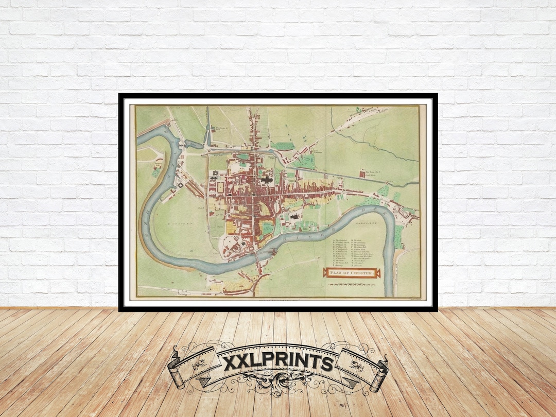 Chester City Map Print: 1809 Antique United Kingdom Plan - Etsy