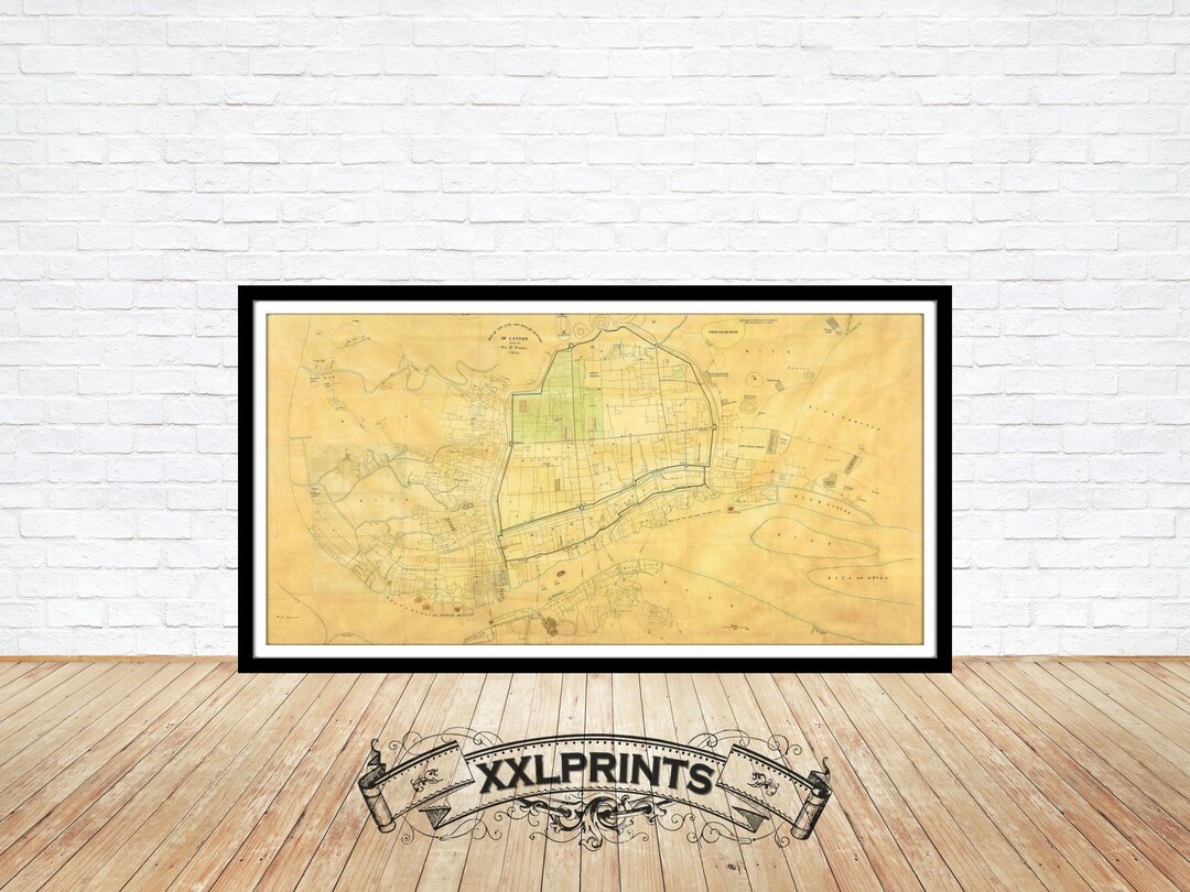 Old Map of Canton, China, 1885, Guangzhou Antique Map, Rare, Fine ...