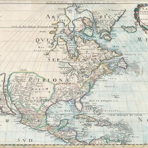 Old Map of North America, 1659, Fine Reproduction, Large Map, Fine Art ...