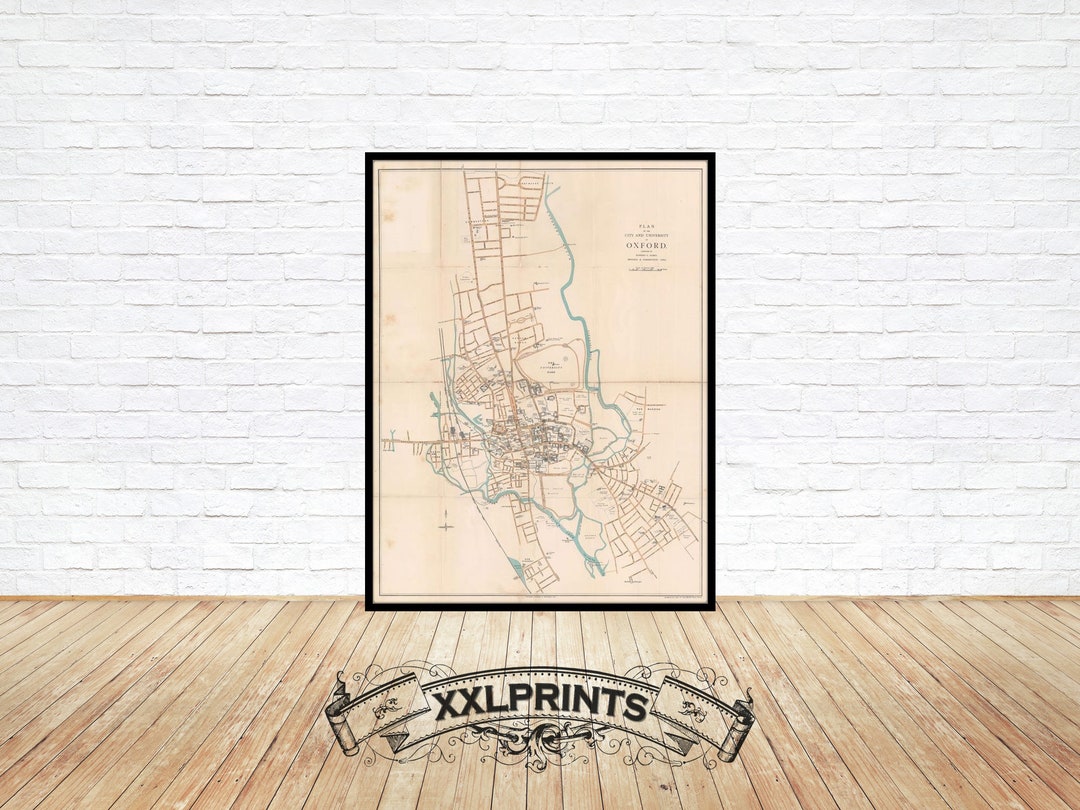 Oxford University England 1902 Map: Antique City Plan Art Print - Etsy