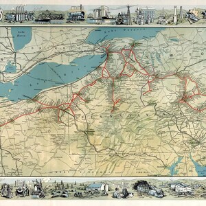 1927 Erie Railroad Map Print: New York Central Line Fine Art - Etsy