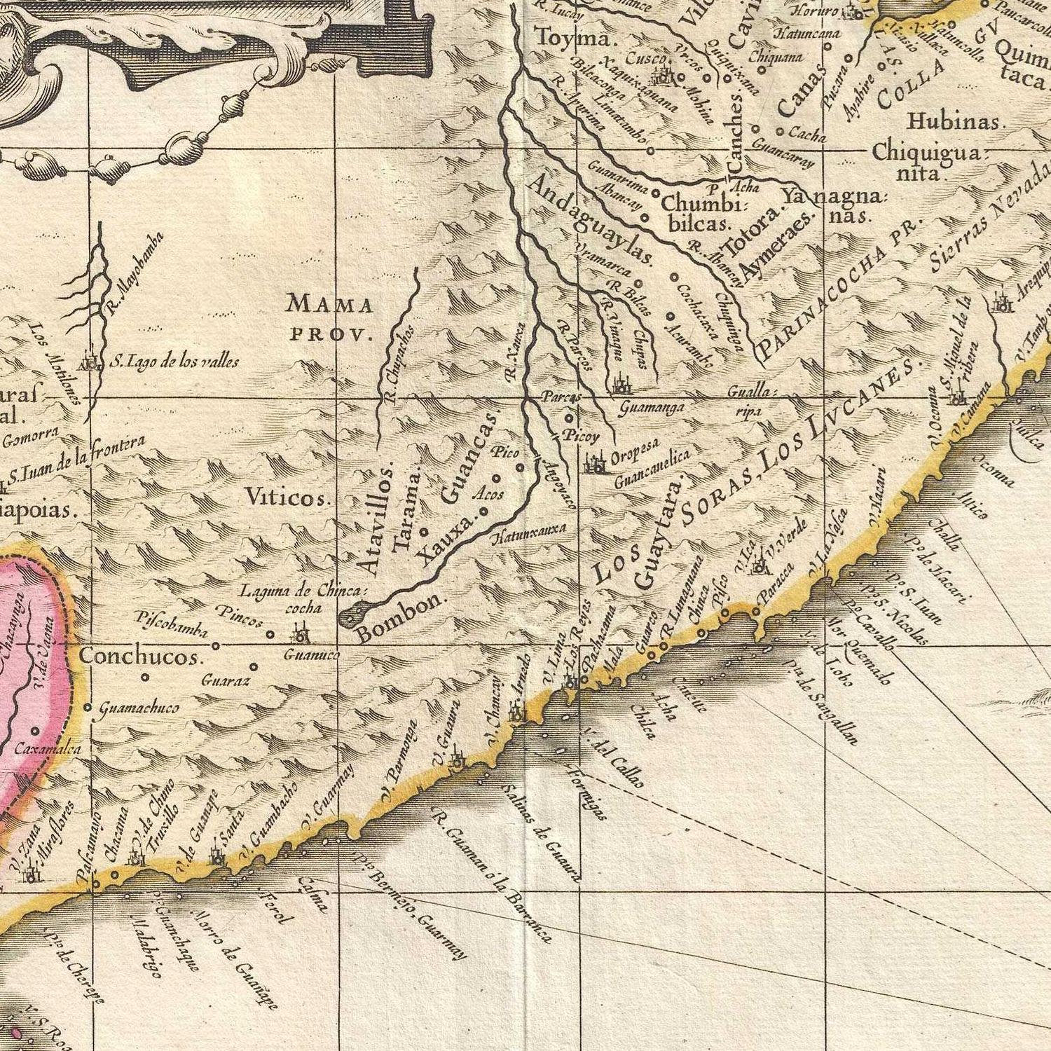 Antique Peru Map Print: 1700s Historical Fine Art Reproduction - Etsy
