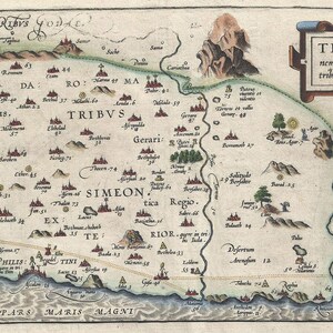 Ancient Simeon Tribe Map of Israel, 1590: Fine Art Print - Etsy